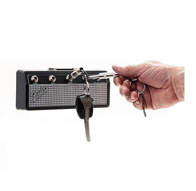 Guitar amp key holder, includes 4 guitar plug keychains and 1 wall ...