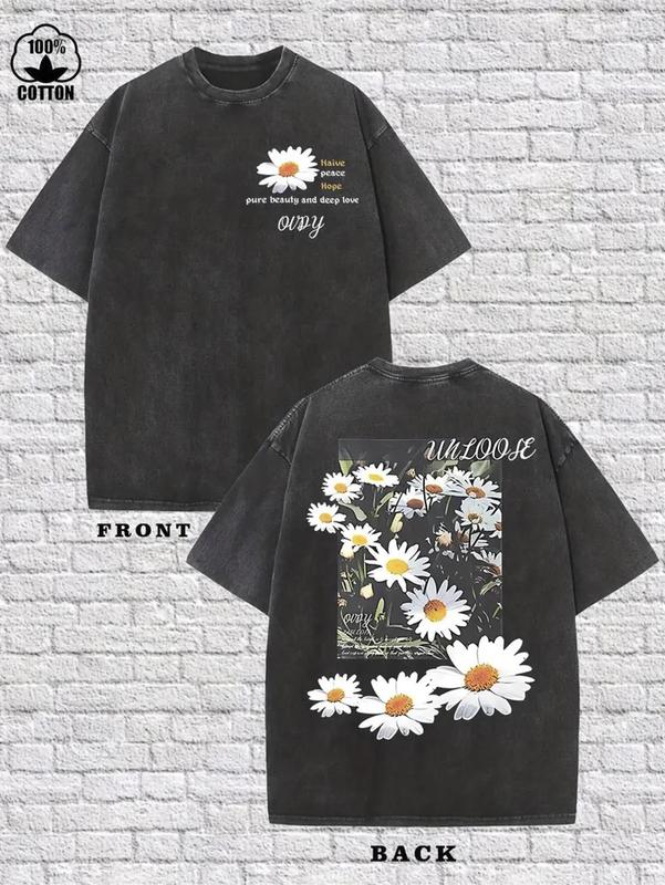 Men'S Heavyweight 230GSM Double-Sided Vintage Washed T-Shirt - White ...