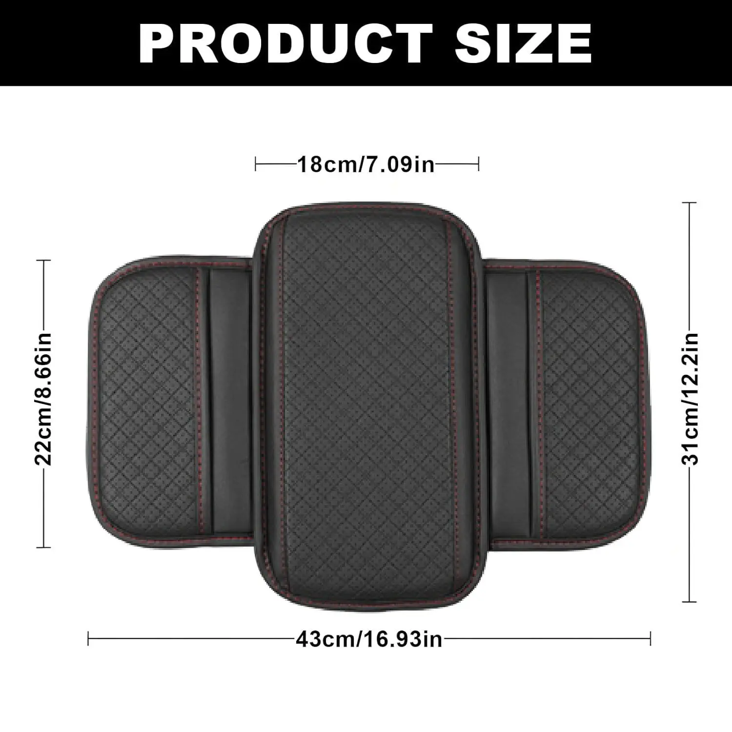 Upgraded Microfiber Leather Car Center Console Cover - Black - TikTok Shop