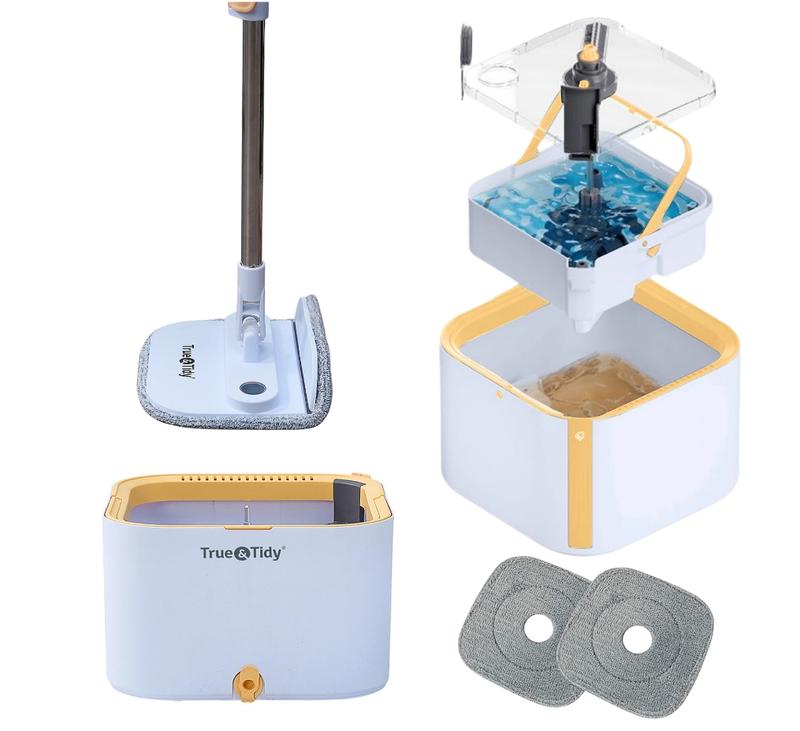 True & Tidy Dual Clean Bucket Spin Mop with Triple Jet Stream - TikTok Shop