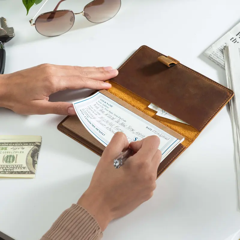 leather horse checkbook cover - TikTok Shop