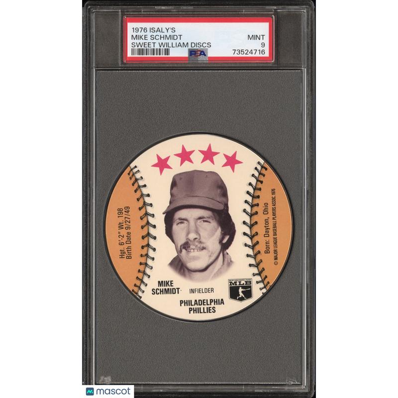 Mike Schmidt PSA 1976 Isaly'S Sweet William Disc Baseball 9 73524716 ...