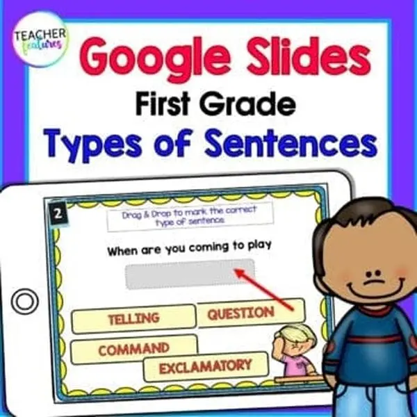 4 Types of Sentences for 1st Grade | Google Slides Grammar Practice ...
