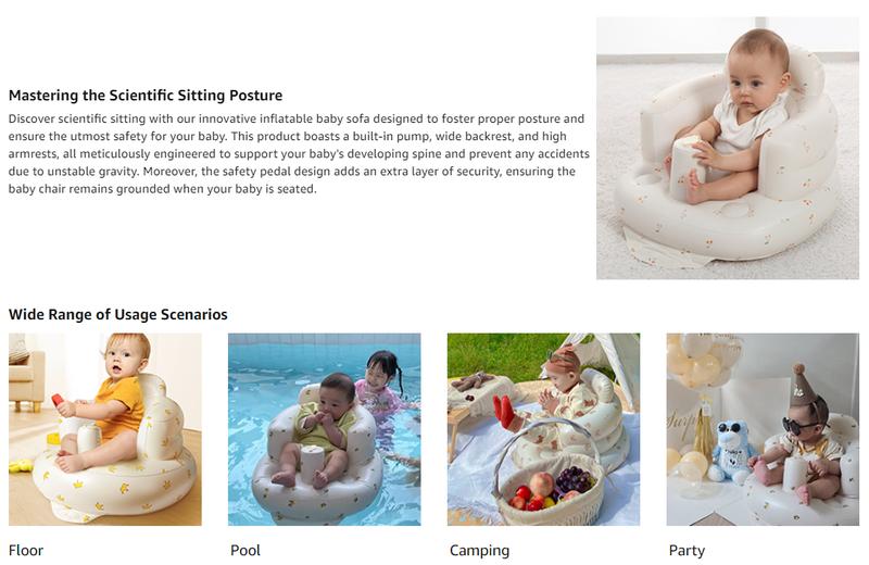 EKEPE Inflatable Baby Seat - Ideal for Infants 3 Months & Up ...