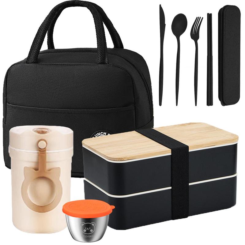 Lunch Box Set, 1 Set Bento Box, Including Double Layer Lunch Storage ...