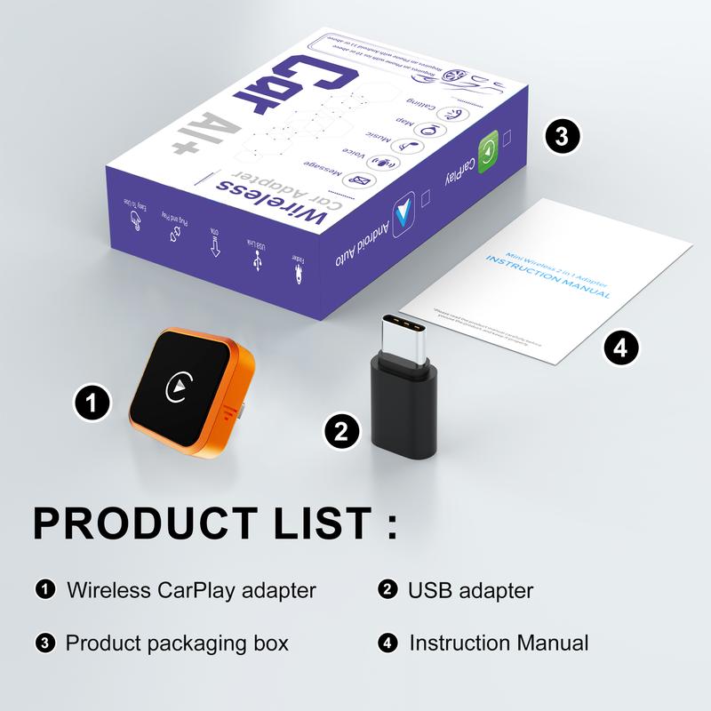 New CarPlay 2026 Wireless Adapter - Mini Cube Pro 3.0 Plug & Play, Auto ...