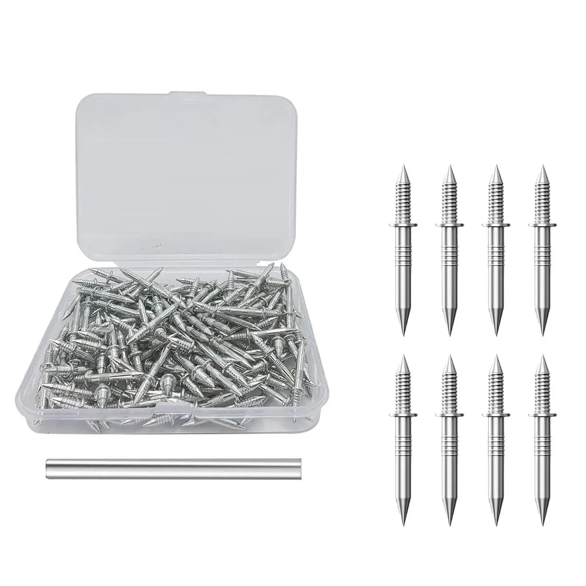 Double-ended Nails with Storage Box, Invisible Seamless Skirting Nails ...