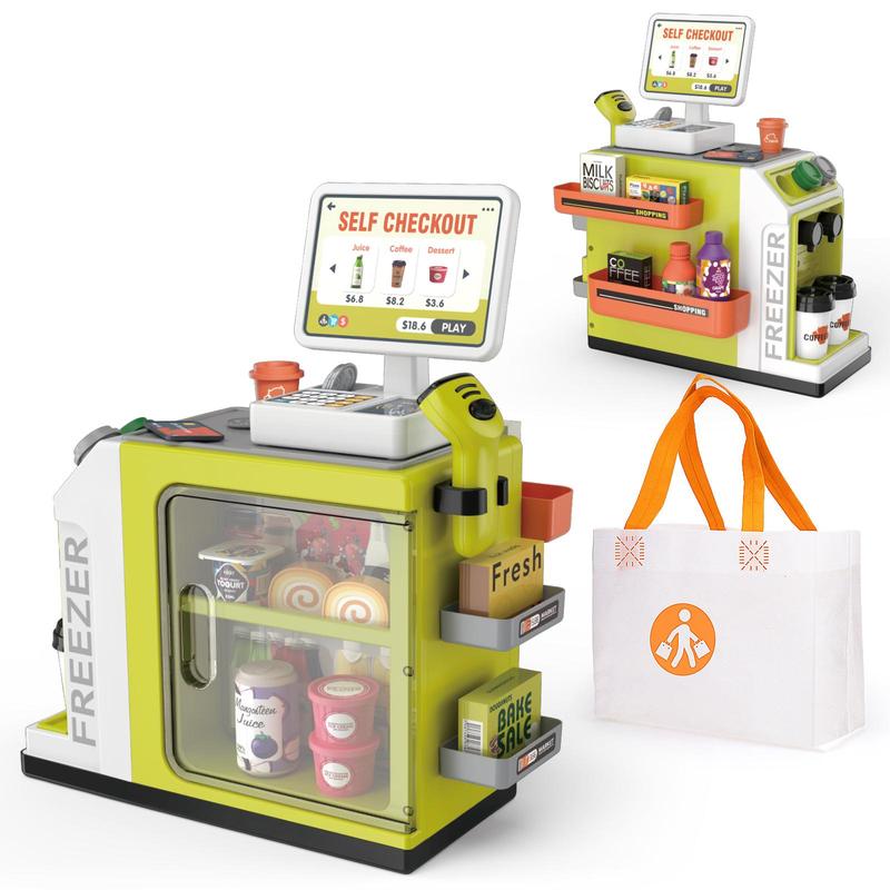 Simulated Cash Register Toy Set, 48pcs/set Pretend Play Set, Including ...