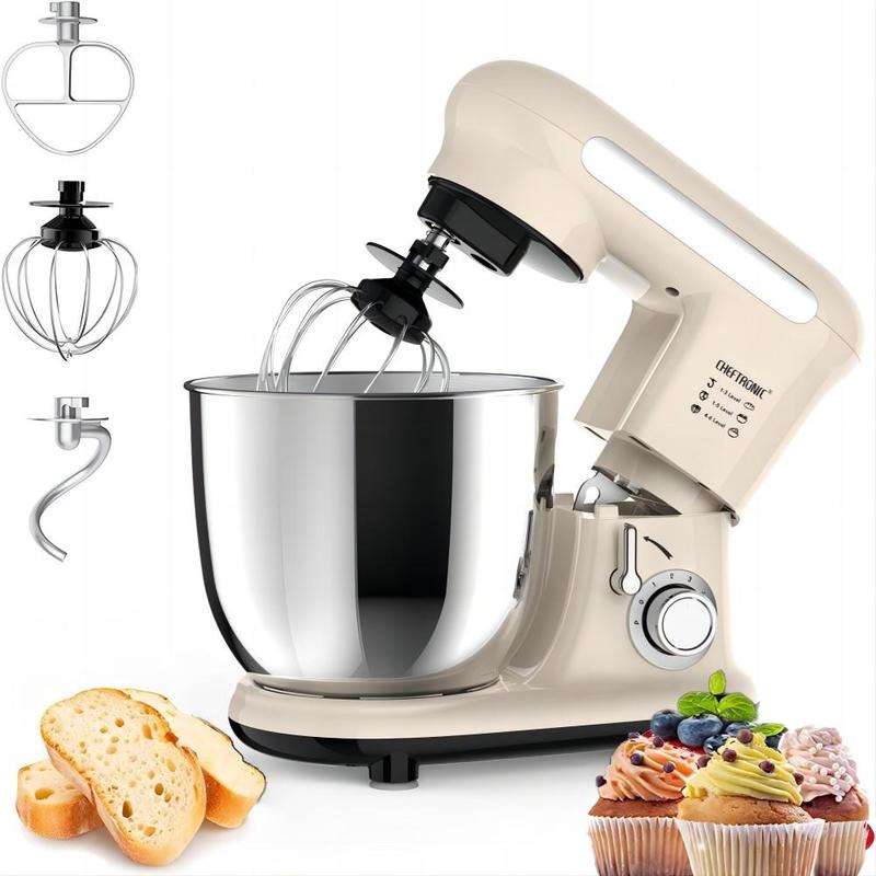Cheftronic Kitchen Stand Mixer, 4.5 Qt Tilt-Head Electric Household ...