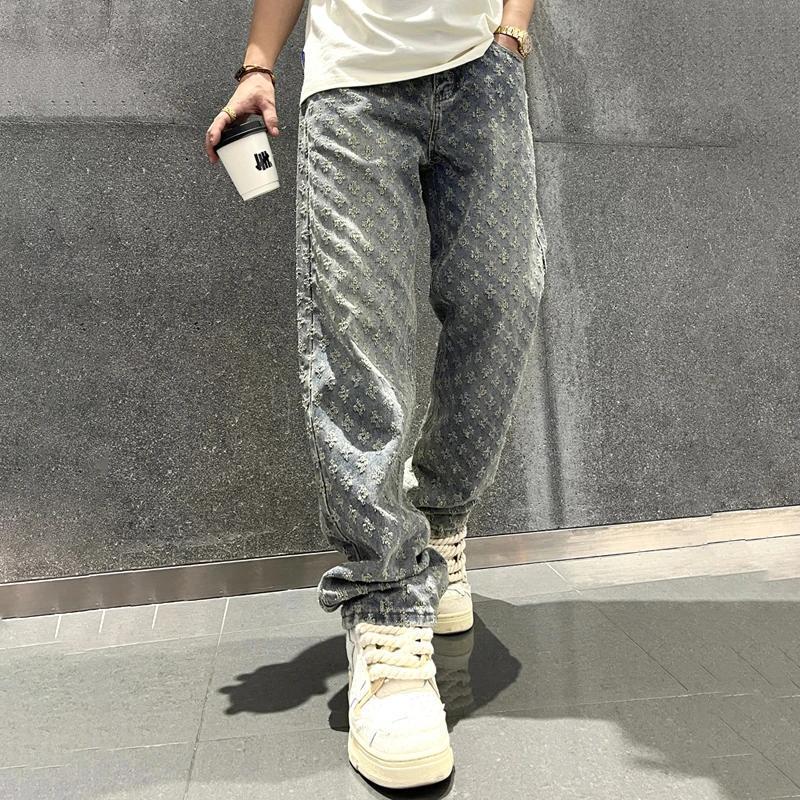 2025 Jacquard Printed High Street Brand ins Design Sense Jeans Loose ...