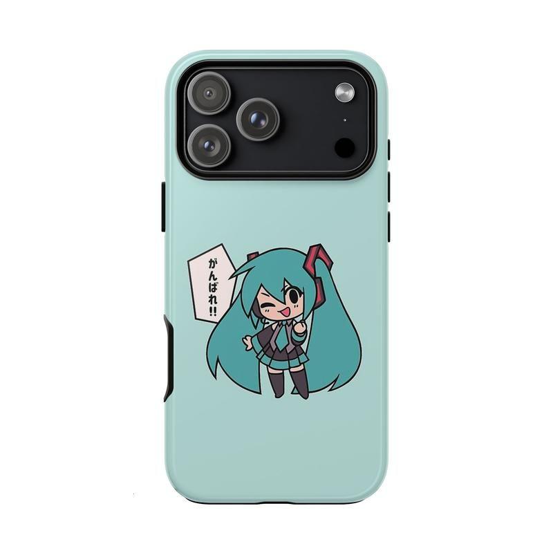 Hatsune Miku Chibi Ganbare Glossy Tough iPhone Case - Cute Vocaloid Fan ...