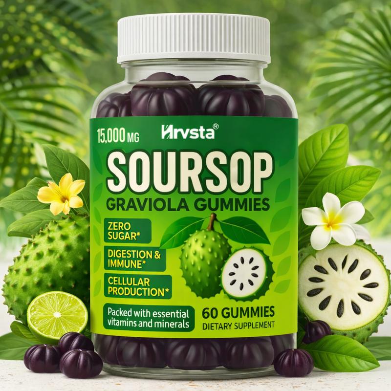 Max-Strength Soursop Graviola Gummies made with soursop leaf extract ...