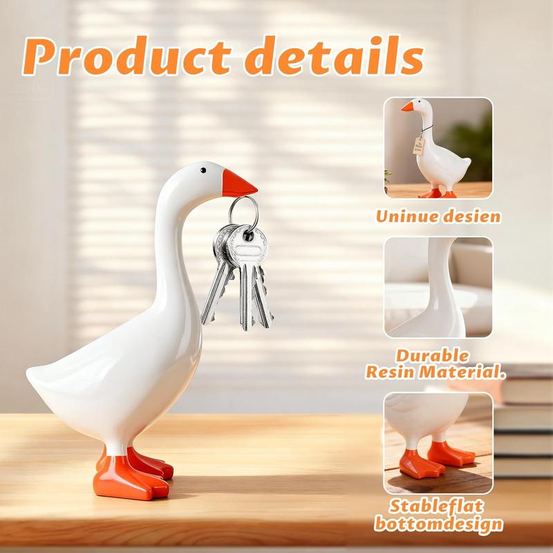 7-Inch Resin Desk Goose Statue with Magnetic Beak Funny Desktop ...