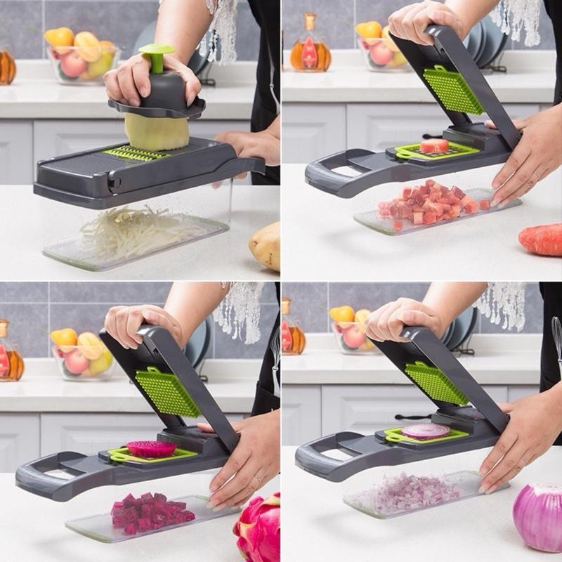 All in 1 Vegetable Chopper AG1180237 - 10-Piece Set for Slicing Dicing ...