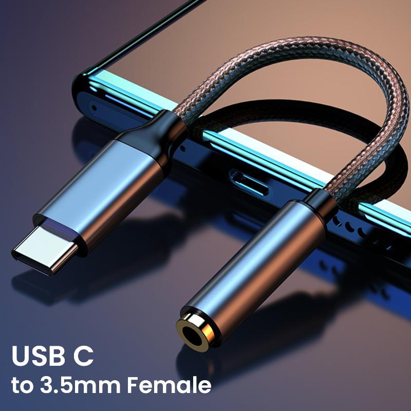USB C to 3.5mm Female Headphone Jack Adapter, Type C to Aux Audio ...