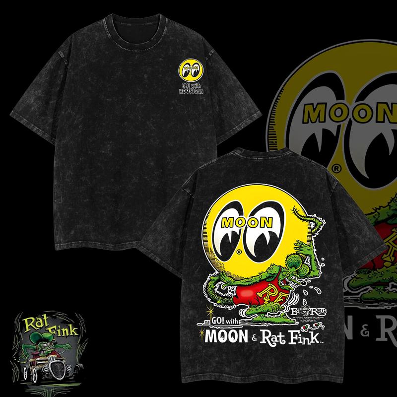 [Panic Wheels] Rat Fink Hoonigan Old School Hot Rod Heavy Washed T ...
