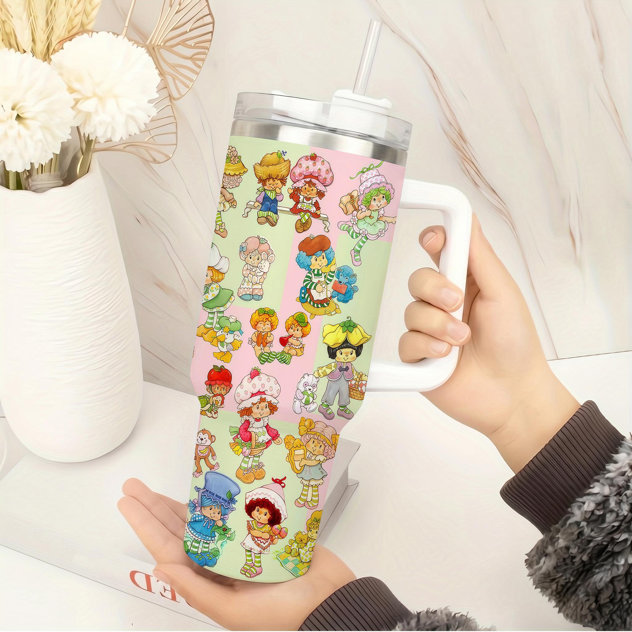 Strawberry Shortcake 40oz Tumbler with Handle Straw Leak Proof Kawaii ...