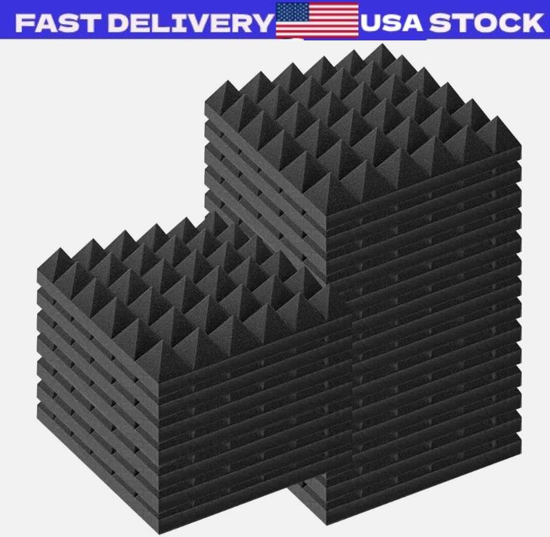48- 96 PACK 12"X12"X2" Acoustic Foam Panel Wedge Studio Soundproofing ...