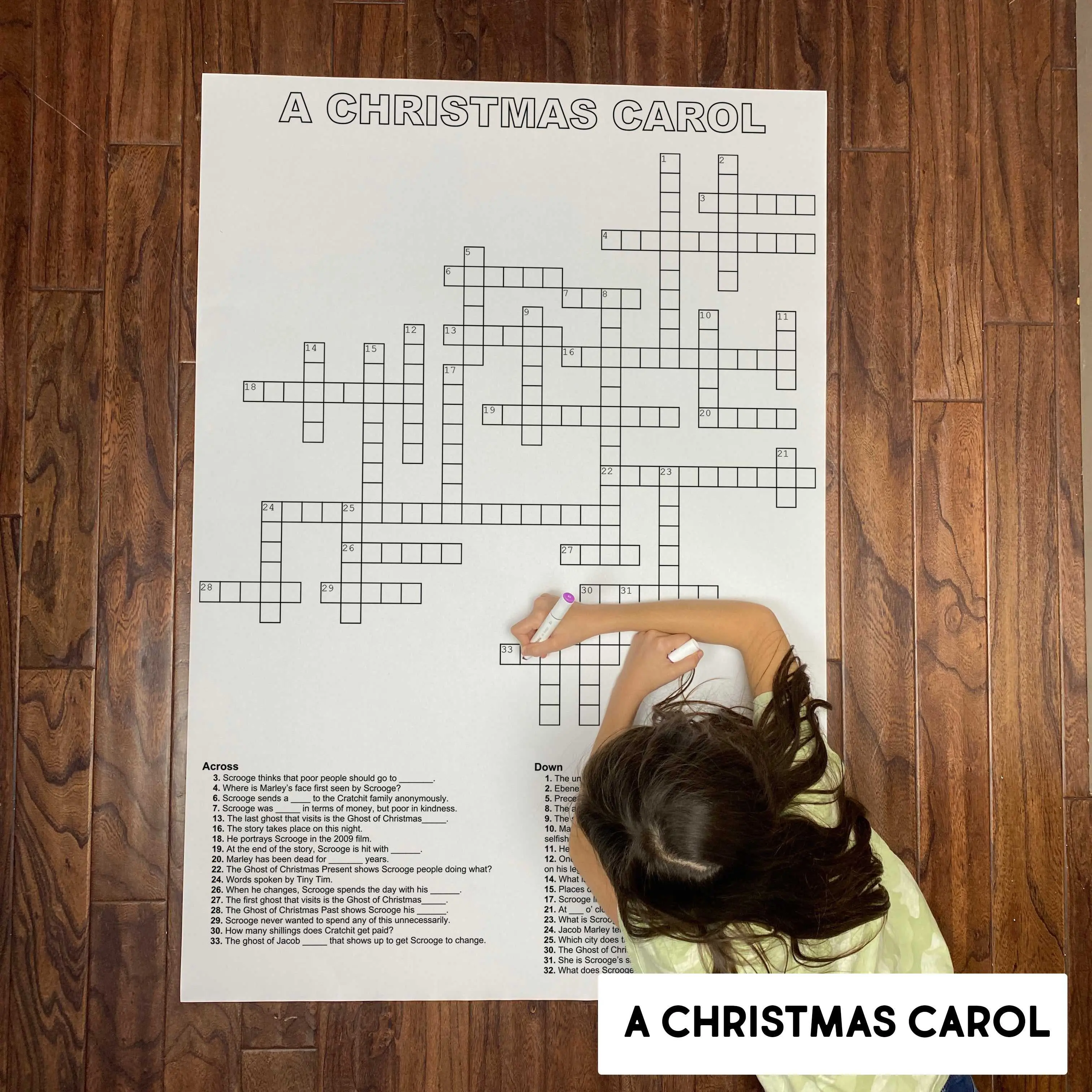 A Christmas Carol Giant Crossword Puzzle - TikTok Shop
