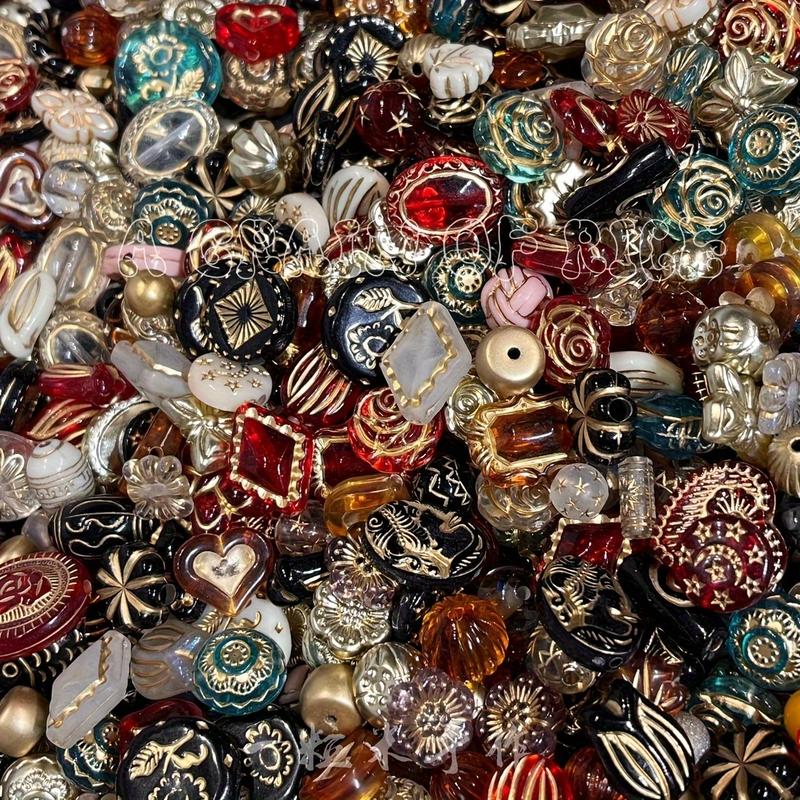 100G Vintage Baroque Gilded Beads, 130pcs Sketch Bracelets Beads ...