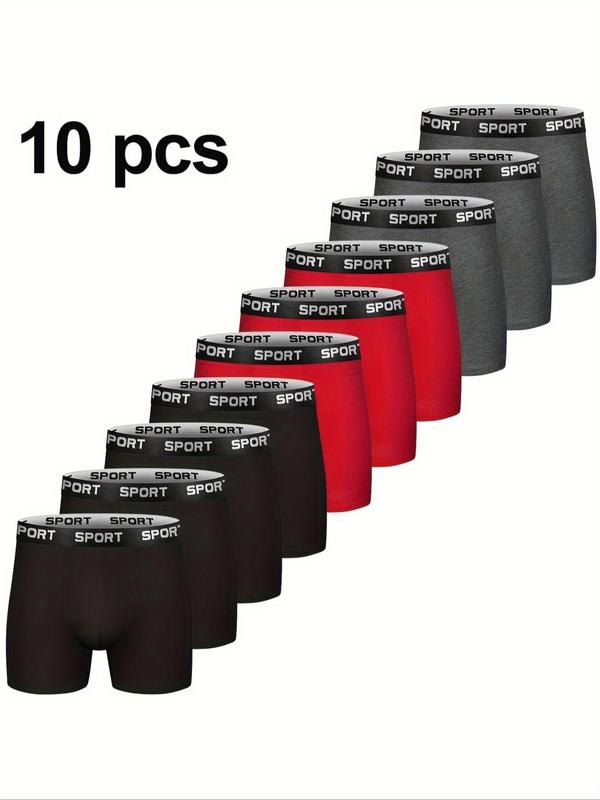 10pcs Men's Boxer Briefs Cotton Underwear Comfortable Short Leg for Men ...