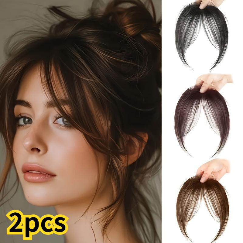 2-Piece Straight Clip-In Wigs - Heat-Resistant Synthetic Fiber ...