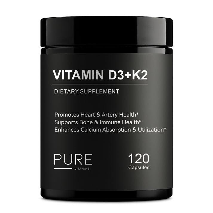 Pure Vitamins Vitamin D3 + K2 (MK-7) -120 Capsules - TikTok Shop