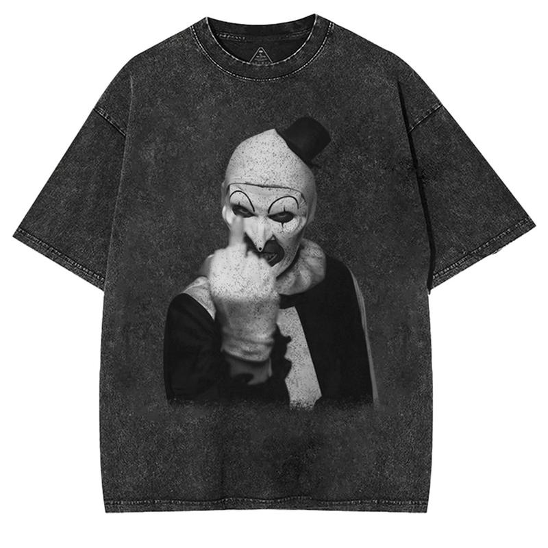 Art the Clown Middle Finger, Terrifier Funny Halloween Graphic T-shirt ...