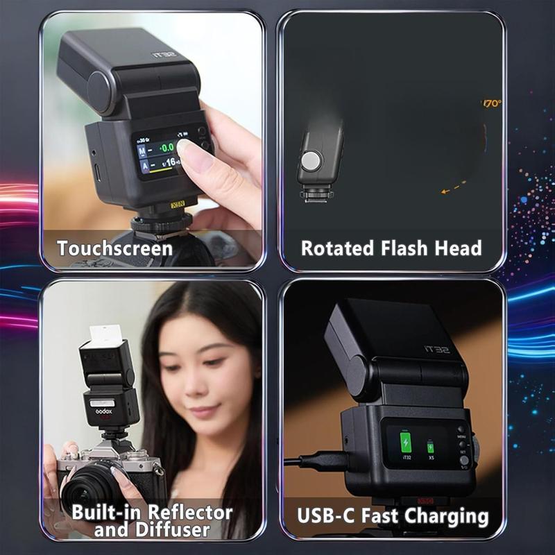 Godox iT32 TTL Camera Flash with X5 Flash Trigger for Sony Canon Nikon ...