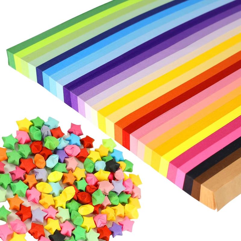 1512 Sheets Paper Strips 27 Assortment Color Paper Star Strips Lucky ...
