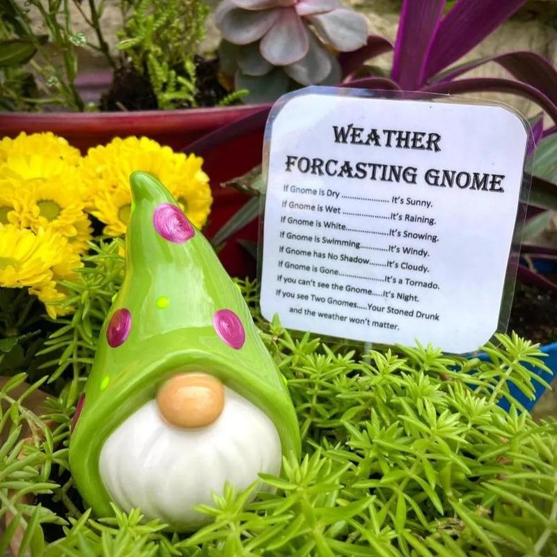 Weather Forecasting Gnome Garden Statue, Resin Garden Decoration ...