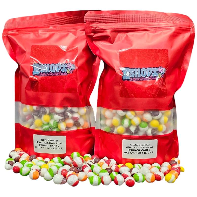 2 Pounds bundle Freeze Dried Rainbow Crunch Candy Sweet Snack Bite ...
