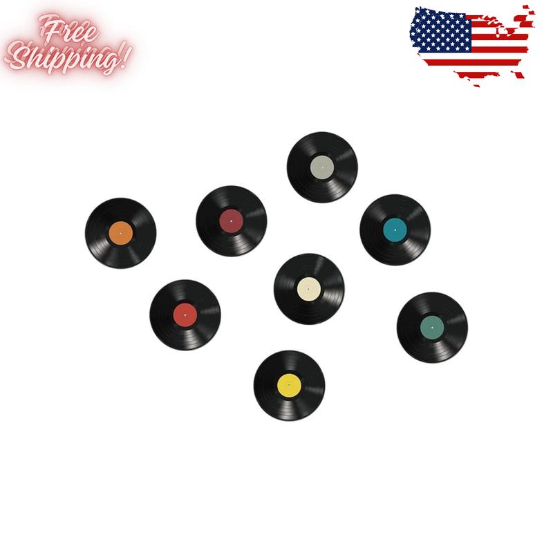 8 Pack Blank Vinyl Records Decor Wall Stickers, 9in CD Album Cover ...