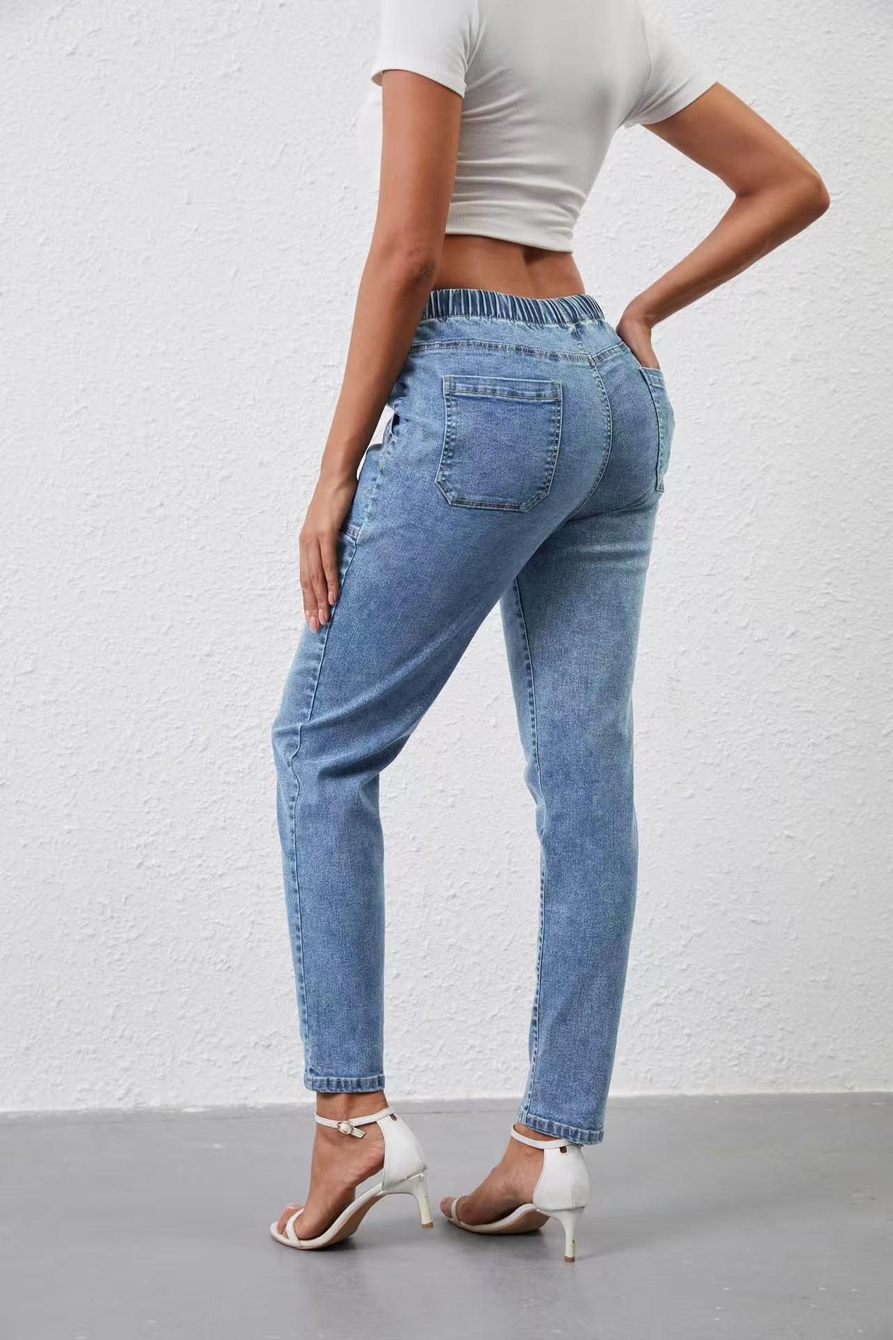2025 New Style Women's Casual Slim Fit Blue Jeans - TikTok Shop