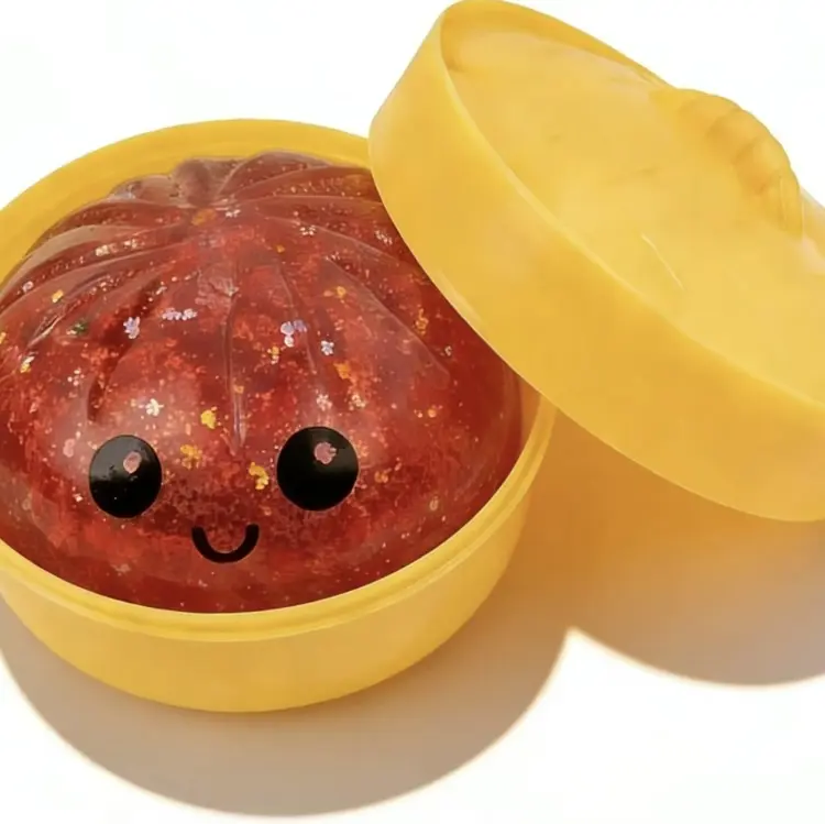 Portable Glitter Fidget Squeeze Toy, Transparent Dumpling Shaped ...