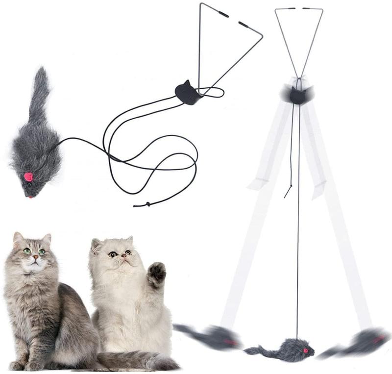 Cat Toy Rope Mouse Play Supplies, Hanging Retractable Cat Catching ...