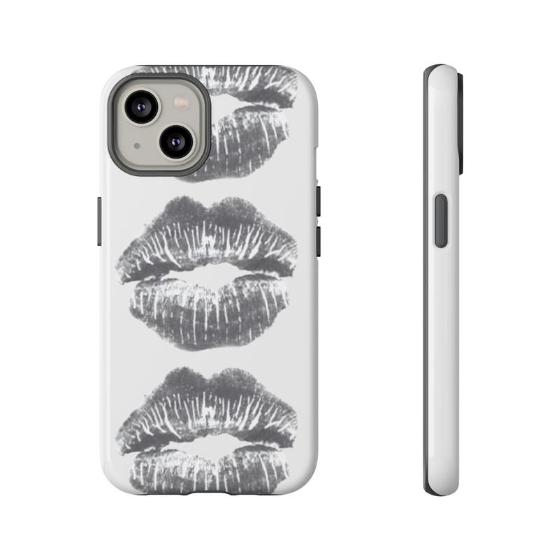Y2K Kiss Print Phone Case – Trendy Aesthetic Lip Print Cover for iPhone ...