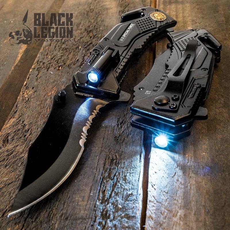 Special Force Pocket Knife with LED Flashlight - TikTok Shop