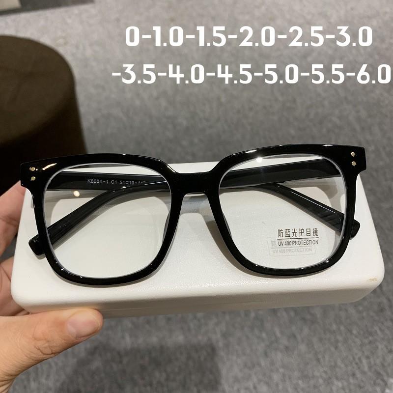 Square frame Myopia Glasses Men Women Anti-blue oversized Eyewear ...