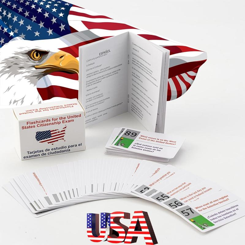 U.S Citizenship Flash Cards 2025 - English/Spanish, Naturalization ...
