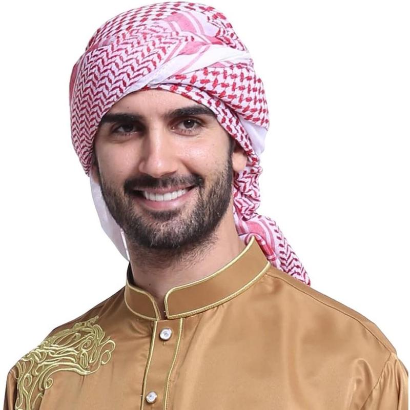 Men Arab Shemagh Kaffiyeh Headscarf Muslim Hijab Headband Dubai Turban ...