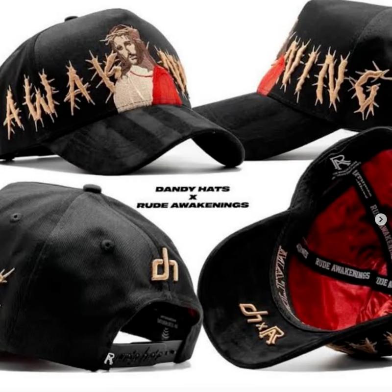 Dandy Hats x Rude Awakenings Black Cap: 'Awakening' Script ...