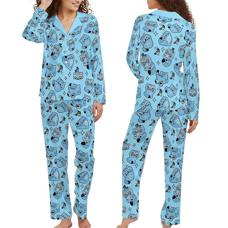 Kpop Demon Hunters Tiger Satin Pajamas Set Derpy The Tiger And Bird ...