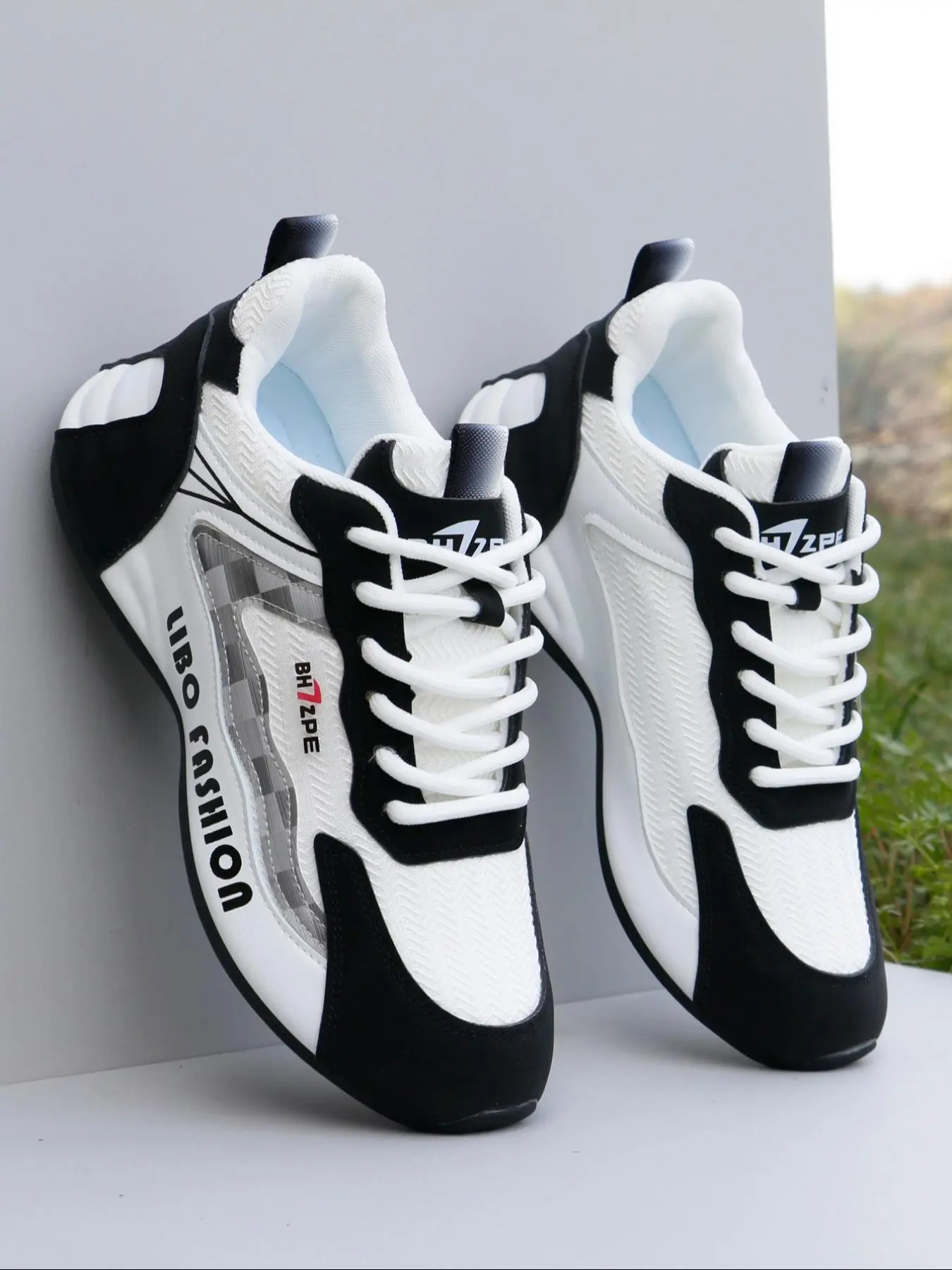 Men's 1 Pair Colorblock Letter Pattern Lace Up Low Top Sneakers, Casual ...