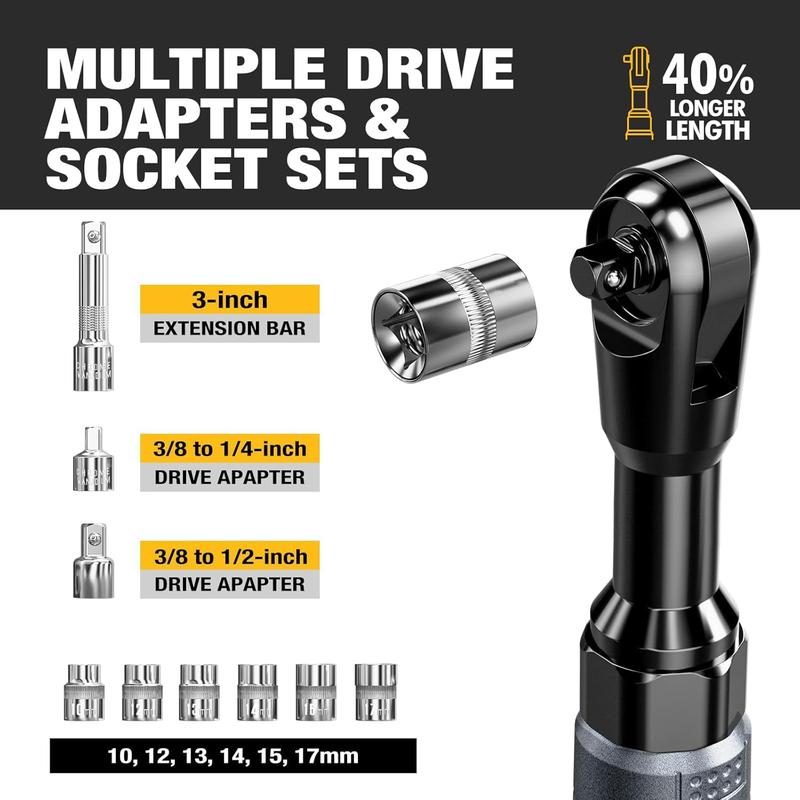 Cordless Ratchet Wrench Set 12V 60FT LBS – Variable Speed Electric ...