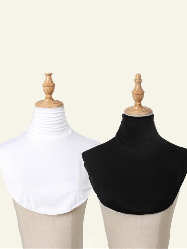 Women's Solid Color Modal Neck Dickey, 2 Counts 2024 New Style Casual ...