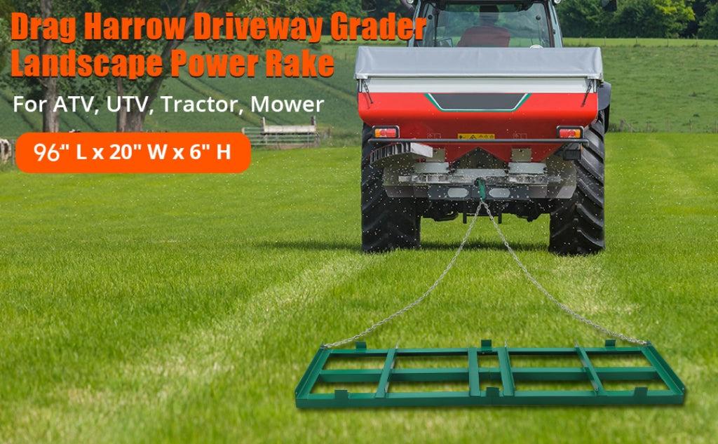 GARVEE Heavy-Duty Driveway Drag Harrows & Lawn Leveling Rakes: Steel ...