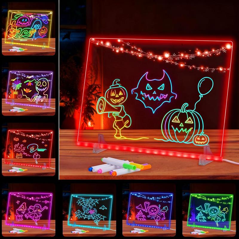 13"X10" LED Note Board with Colorful Lights, Drawing Board for Kids ...
