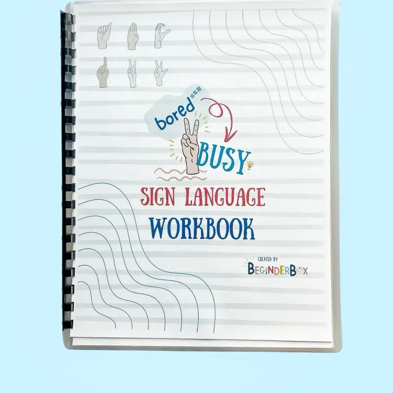 BeginderBox Bored 2 Busy Sign Language Workbook Dry Erase and Bound 9 ...