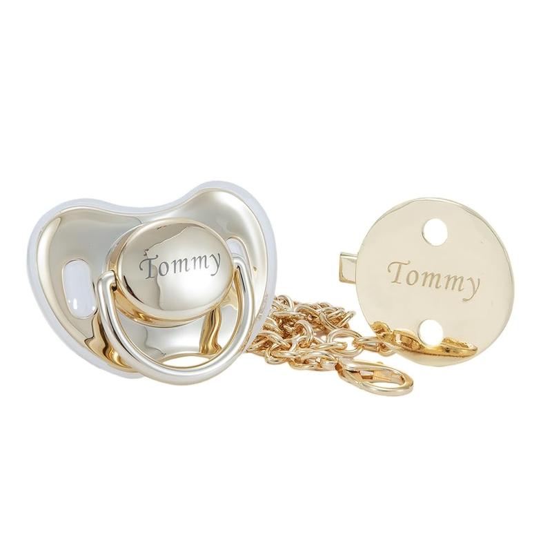 Custom Bling Pacifier Set – Personalized Gold Baby Pacifier with Name ...